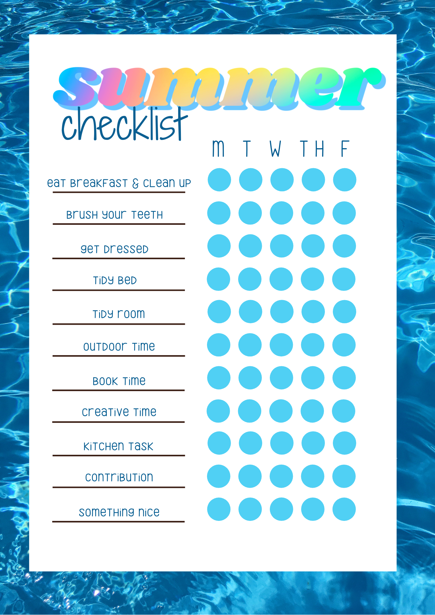 Summer Rhythms! (Free Summer checklist download!) – embracing essentialism